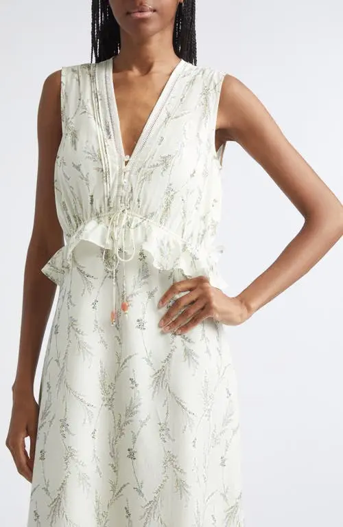 Veronica Beard Dominick Floral Cotton Silk Dress