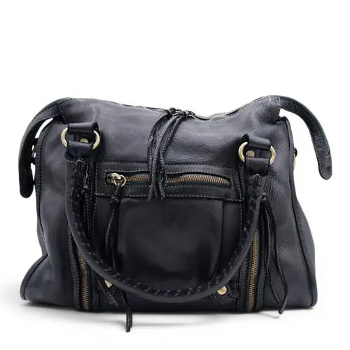 BOLSA NOVA Washed Leather Large Satchel