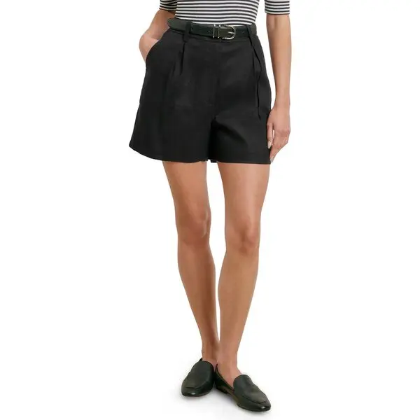 FAVORITE DAUGHTER The Favorite Linen Blend Shorts - Black