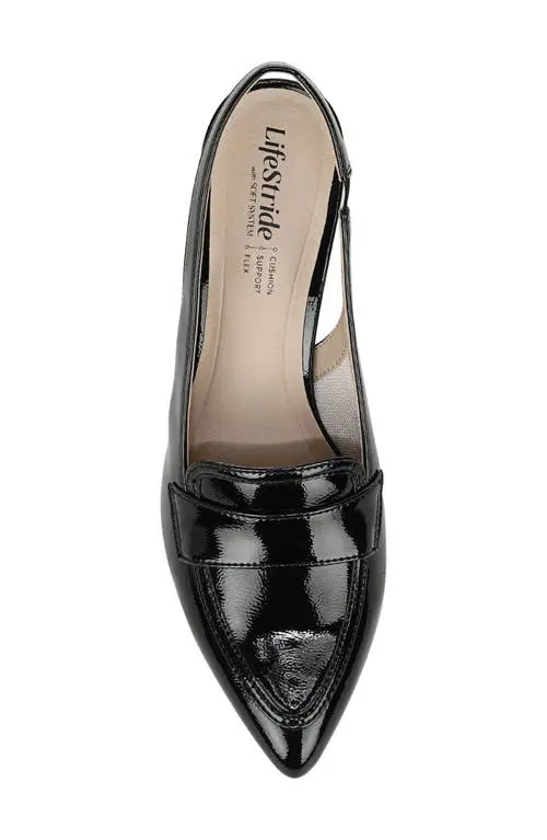 LIFESTRIDE Angel Slingback Pointed Toe Loafer Pump - Black