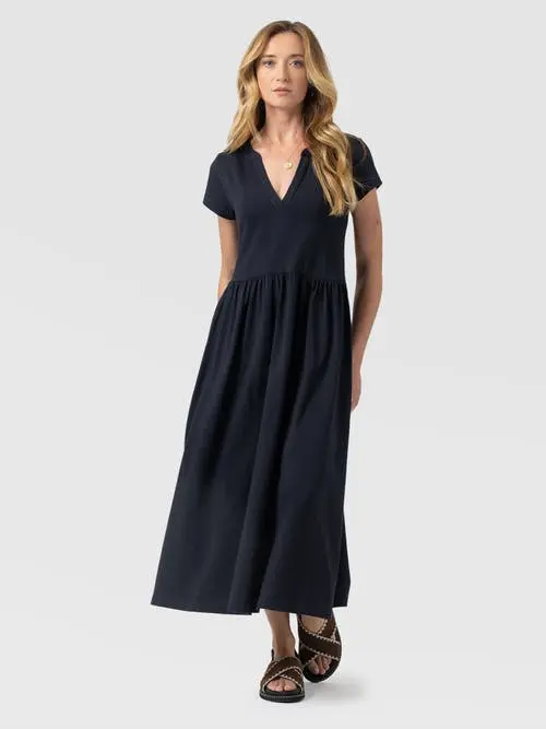 SAINT + SOFIA Bonnie V-neck Dress