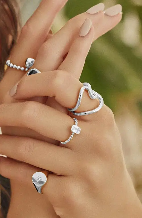 BEARFRUIT JEWELRY Kealoha Sculpted Ring With Cubic Zirconia - Silver