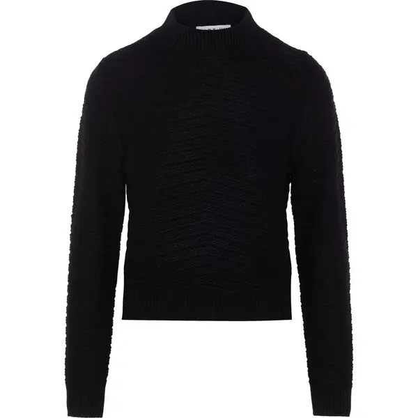 BIRT UK Chevron Knit Mock Neck Sweater - Black