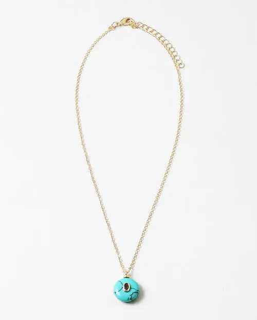 ERIN MCDERMOTT JEWELRY Electric Turquoise With Violet Stone Necklace - Blue