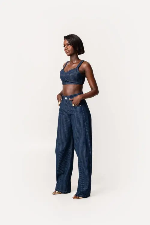 OFUURE Pinstripe Wide-leg Trousers