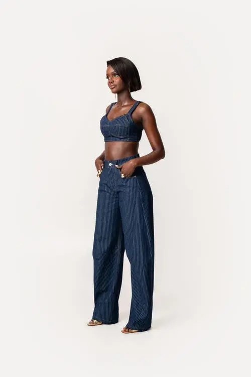 OFUURE Pinstripe Wide-leg Trousers