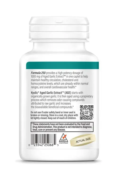 KYOLIC Aged Garlic Extract Formula 250, Cardiovascular Health