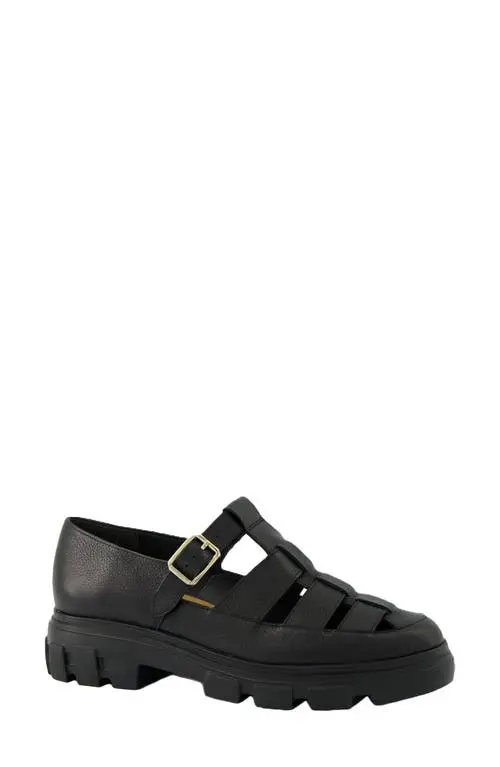 Paul Green Drea Fisherman Sandal - Black Leather