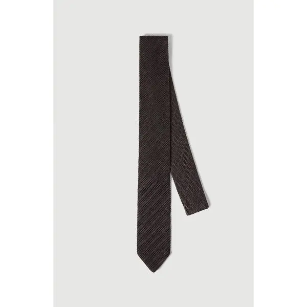 Brunello Cucinelli Textured Silk Neck Tie - Anthracite