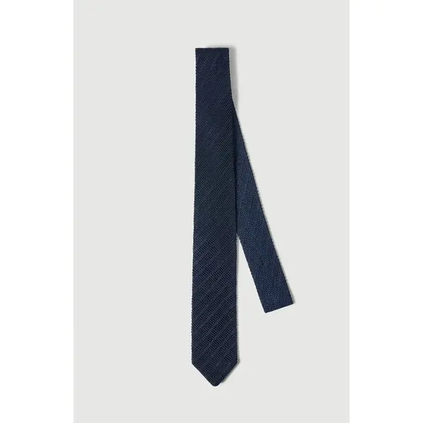 Brunello Cucinelli Textured Silk Neck Tie - Blue