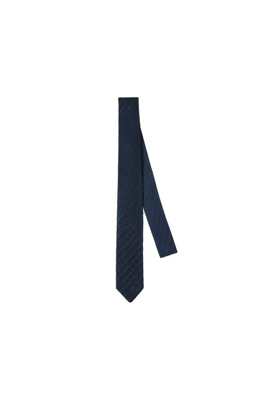 Brunello Cucinelli Textured Silk Neck Tie - Blue