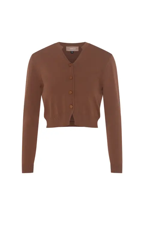 BIRCH Cropped Open Knit Button-front Cardigan - Birch