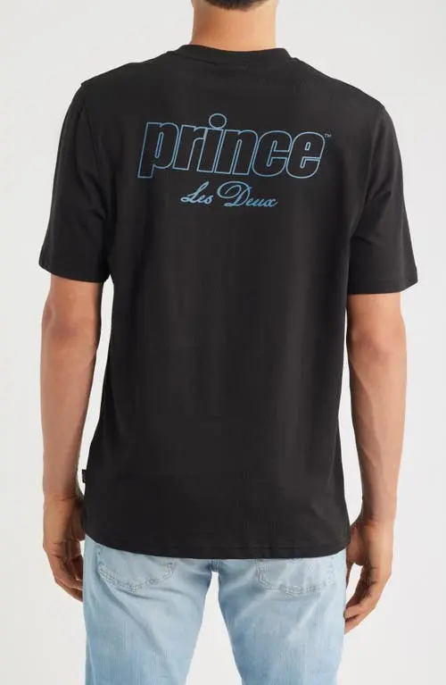 LES DEUX X Prince Organic Cotton Graphic T-shirt - Black