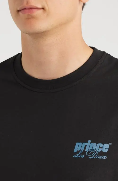 LES DEUX X Prince Organic Cotton Graphic T-shirt - Black