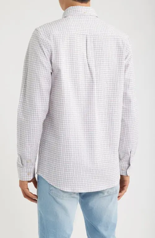 LES DEUX X Prince Check Cotton Seersucker Button-down Shirt