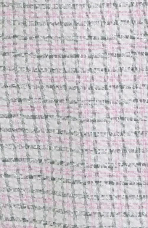 LES DEUX X Prince Check Cotton Seersucker Button-down Shirt