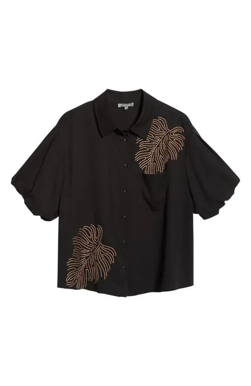 Wit & Wisdom Drop Shoulder Bubble Sleeve Top