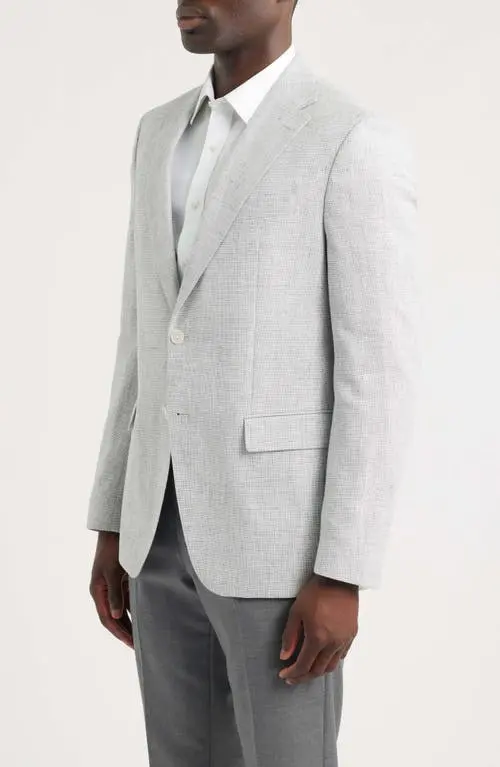 BOSS Hutson Slim Fit Grey Mélange Slub Linen & Cotton Blend Sport Coat