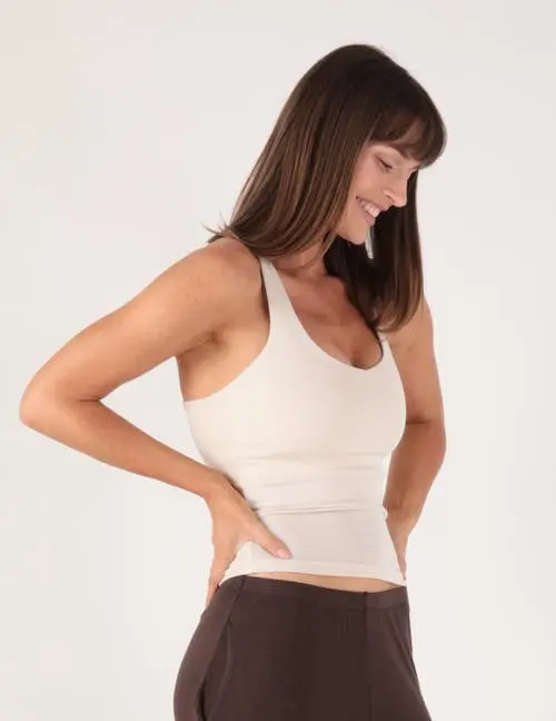 SOFTFLEX Modal/spandex Skimmer Tank With Racerback - Oatmilk
