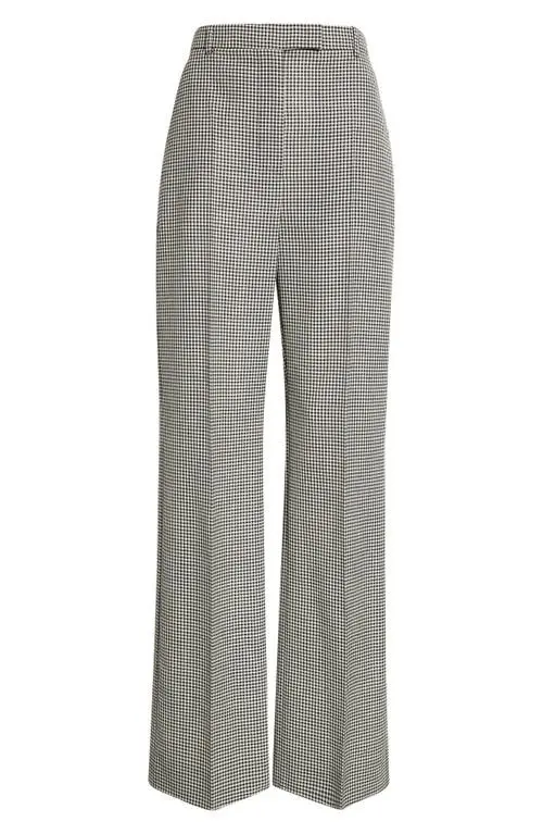 Alexander McQueen High Waist Plaid Wool Straight Leg Pants