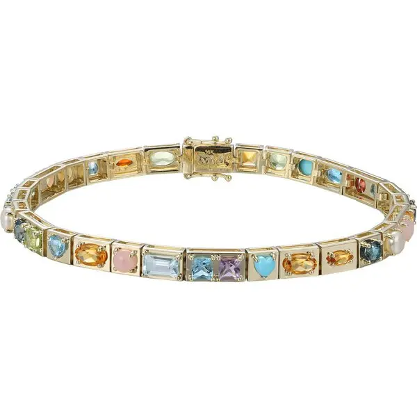 TYPE JEWELRY Leggo Mini Stone Bracelet In 14k Gold - Multi