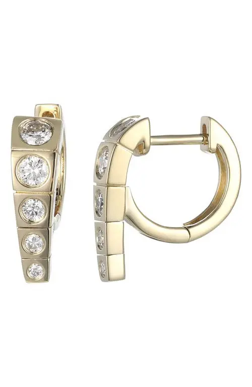 TYPE JEWELRY Mini Diamond Hoop Earrings In 14k Yellow - Gold