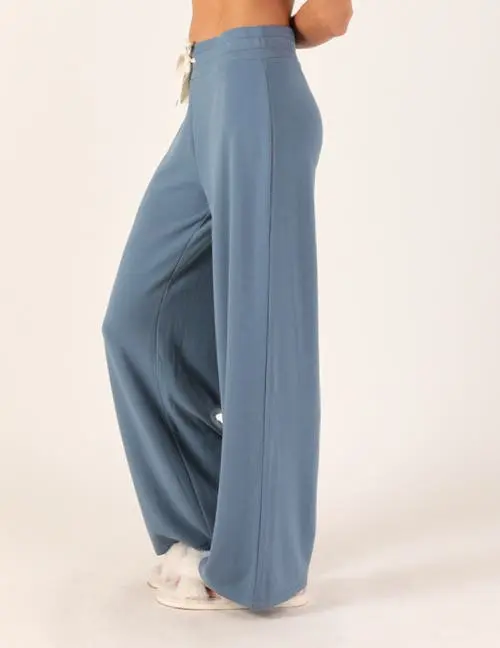 SOFTFLEX Cloud Fleece Wide-leg Pants - Washed Blue