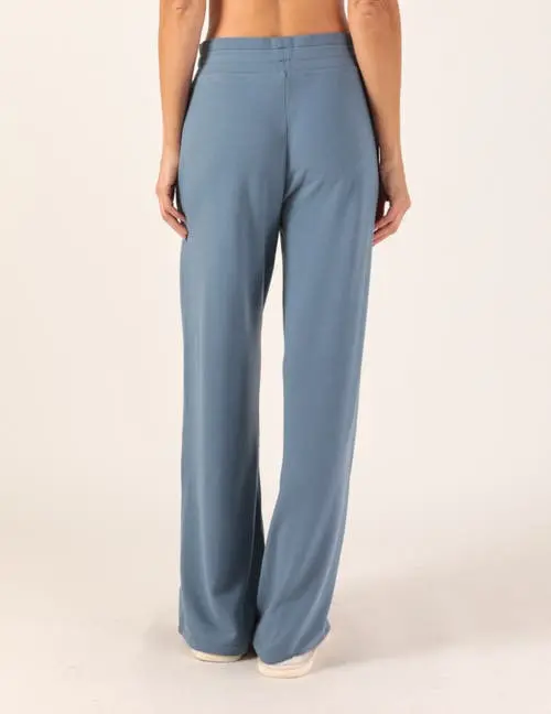 SOFTFLEX Cloud Fleece Wide-leg Pants - Washed Blue