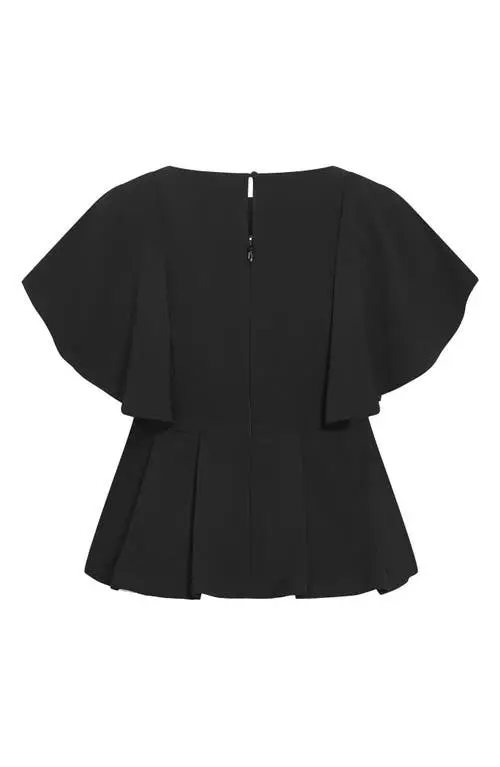 City Chic Flutter Sleeve Peplum Top