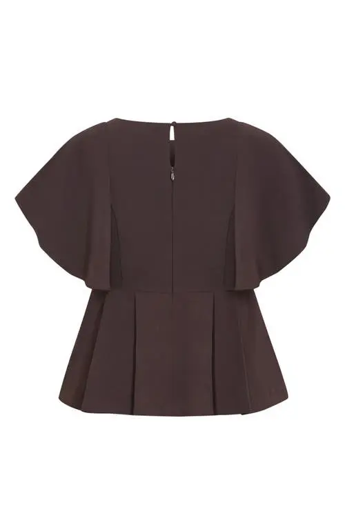 City Chic Flutter Sleeve Peplum Top