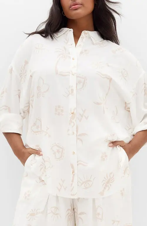 City Chic Alessia Print Shirt
