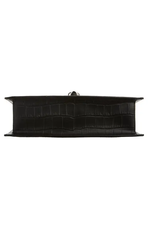 Alexander McQueen Mini Skull Croc Embossed Leather Crossbody Bag