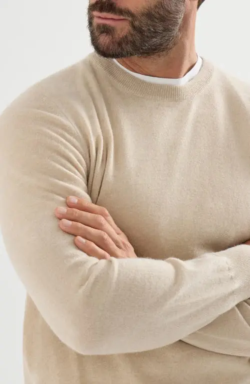 Brunello Cucinelli Ribbed Cashmere Crewneck Sweater - Sand