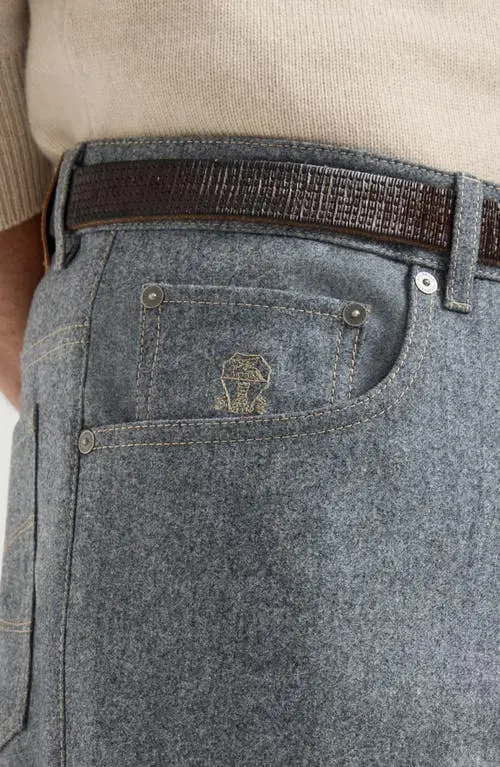 Brunello Cucinelli Virgin Wool Flannel Five-pocket Trousers
