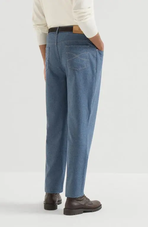 Brunello Cucinelli Virgin Wool Flannel Five-pocket Trousers - Cerulean