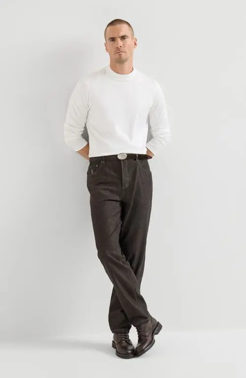 Brunello Cucinelli Virgin Wool Flannel Five-pocket Trousers - Grey