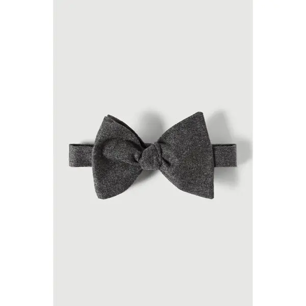 Brunello Cucinelli Cashmere And Silk Lightweight Flannel Bow Tie - Slate