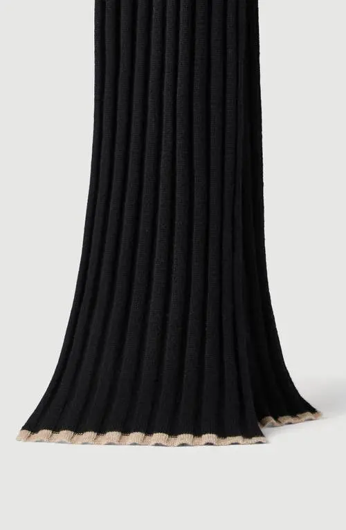 Brunello Cucinelli Cashmere Rib Knit Scarf - Black