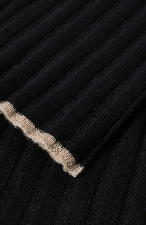 Brunello Cucinelli Cashmere Rib Knit Scarf - Black