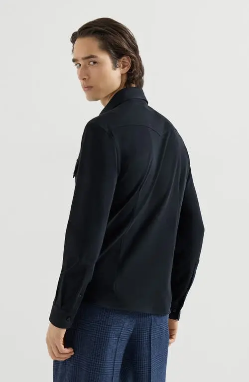 Brunello Cucinelli Cotton Piqué Western Shirt