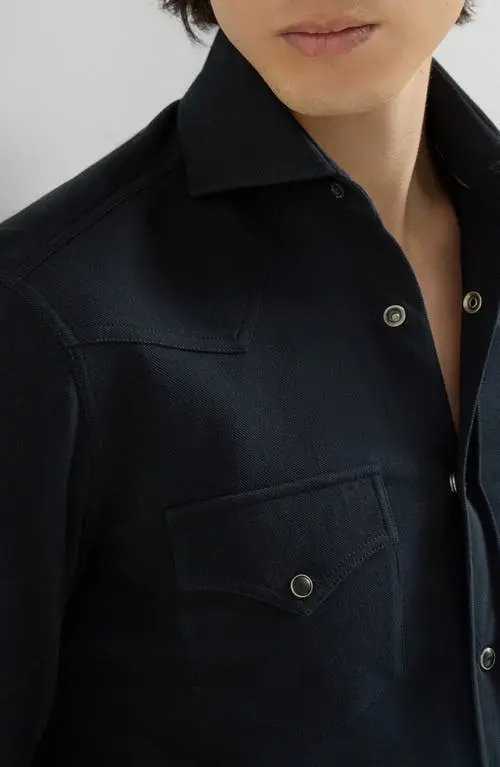 Brunello Cucinelli Cotton Piqué Western Shirt