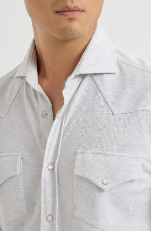 Brunello Cucinelli Cotton Piqué Western Shirt - Pearl