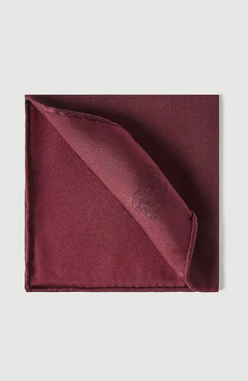 Brunello Cucinelli Silk Pocket Square With Printed Logo - Red
