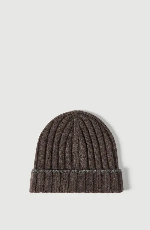 Brunello Cucinelli Cashmere Rib Knit Beanie - Brown