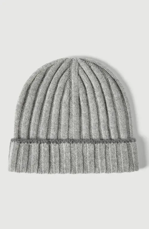 Brunello Cucinelli Cashmere Rib Knit Beanie - Light Grey