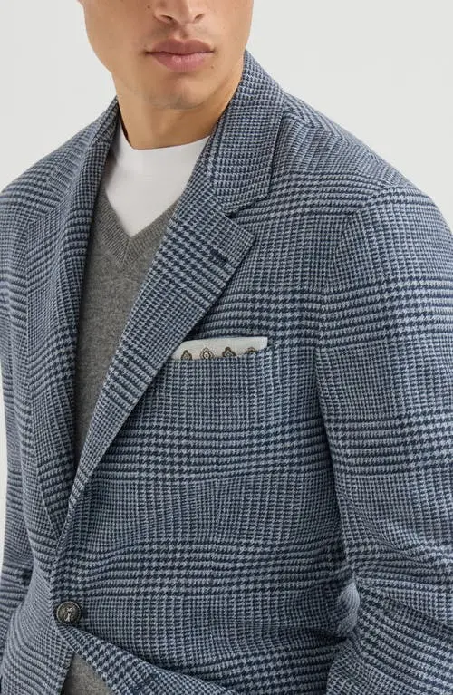 Brunello Cucinelli Silk Pocket Square With Medallion Design - Grey