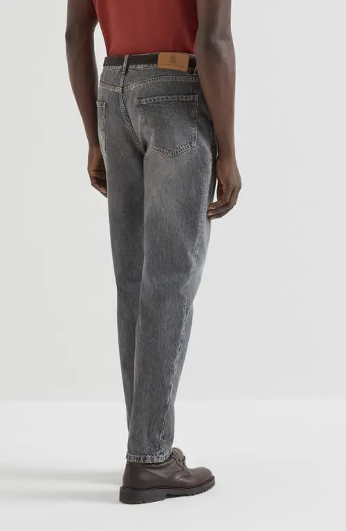 Brunello Cucinelli Greyscale Denim Leisure Fit Five-pocket Trousers