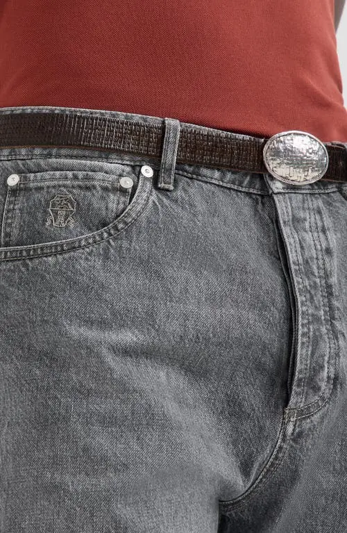 Brunello Cucinelli Greyscale Denim Leisure Fit Five-pocket Trousers