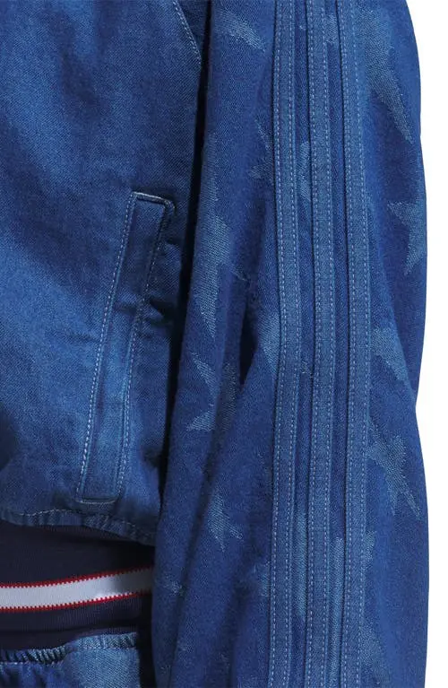 ADIDAS ORIGINALS Sst Denim Graphic Varsity Bomber Jacket