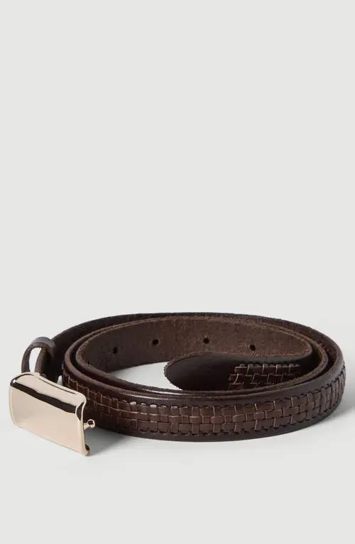 Brunello Cucinelli Textured Calfskin Belt With Box-frame Buckle